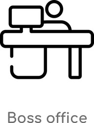 Outline boss icon isolated black simple line Vector Image