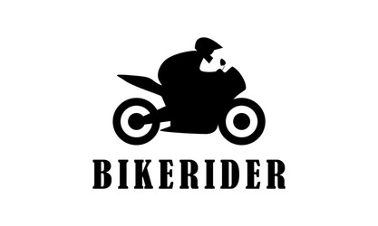 Bike motorcycle rider logo design Royalty Free Vector Image