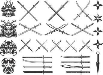 Katana sword ninja weapon japanese warrior Vector Image