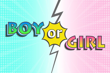 Boy or girl gender reveal greeting card Royalty Free Vector