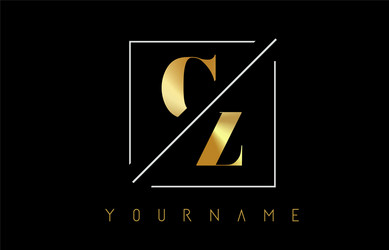 Az a z golden letter logo design with a creative Vector Image