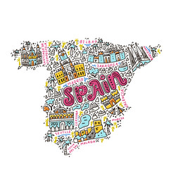 Tourist map spain travel Royalty Free Vector Image
