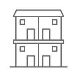 Condo real estate icon with black outline style Vector Image