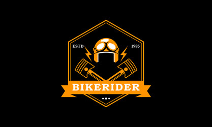 Bike motorcycle rider logo design Royalty Free Vector Image