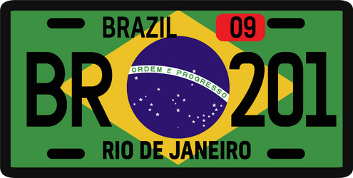 Brazil car plate design Royalty Free Vector Image