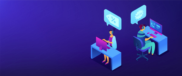 Cold calling concept banner header Royalty Free Vector Image