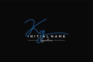 Initial kg signature logo template hand drawn Vector Image