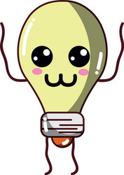 Kawaii cute tender bulb energy Royalty Free Vector Image
