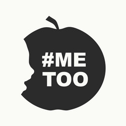 Cartoon of woman holding me too movement sign Vector Image