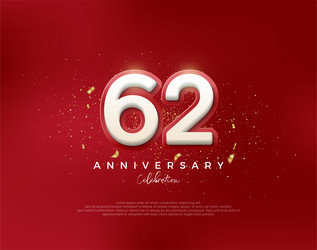 62nd anniversary number with fancy numerals Vector Image
