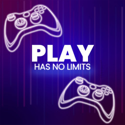 Banner design of play has no limits Royalty Free Vector