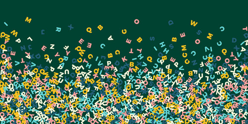 Falling letters of english language bright Vector Image