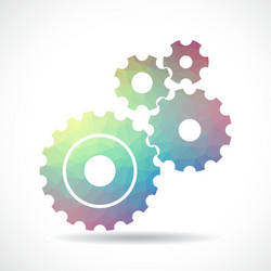 Connected cogs gears Royalty Free Vector Image