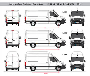 Mercedes sprinter passenger van l4h2 rwd 2018 Vector Image
