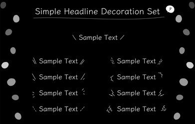 Nine kinds of hand drawn simple headline Vector Image