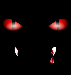 Red evil eyes on black background Royalty Free Vector Image