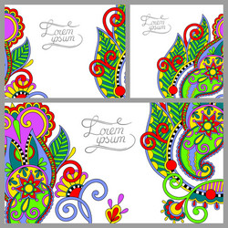 Set of decorative handmade backgrounds Royalty Free Vector