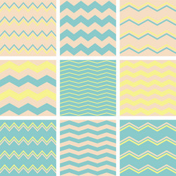 Tile pattern set with zig zag print background Vector Image