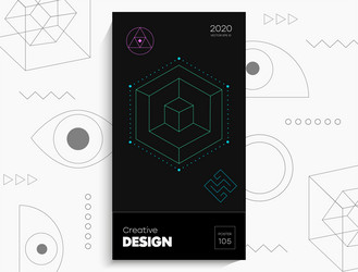 Abstract geometric poster shapes lime Royalty Free Vector