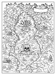 Black and white of old pirate map Royalty Free Vector Image