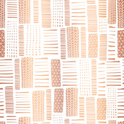 Copper foil scattered stylized leaves pattern Vector Image