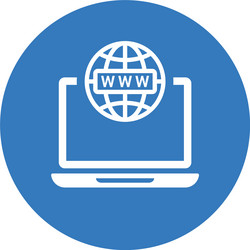 Domain internet web icon blue color Royalty Free Vector