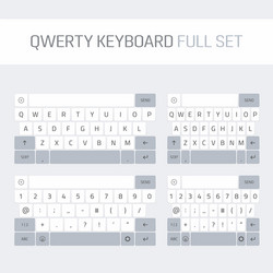 White computer keyboard button layout template Vector Image