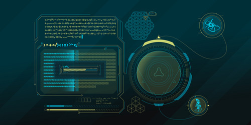 Data hud round frame cartoon Royalty Free Vector Image