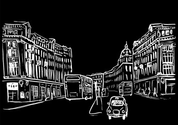 Sketch of regent street Royalty Free Vector Image
