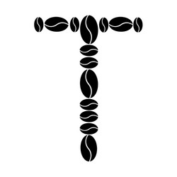 Alphabet set from coffee beans Royalty Free Vector Image