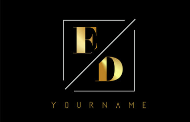 Tr golden letter logo with cutted and intersected Vector Image