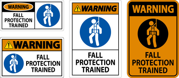 Hard hat decals warning fall protection trained Vector Image