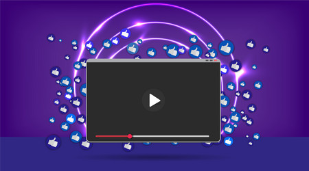 Video screen play button streaming preview Vector Image