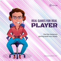 Banner design of real games for player Royalty Free Vector