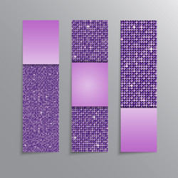 Banner purple sequins glitter sparkle back Vector Image