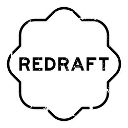 Grunge red redraft word rubber seal stamp Vector Image