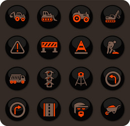 Road repair icon set Royalty Free Vector Image