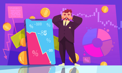 Stock market cartoon Royalty Free Vector Image