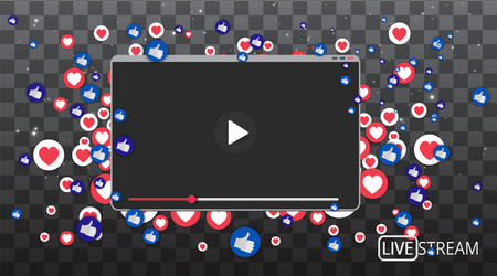 Video screen play button streaming preview Vector Image