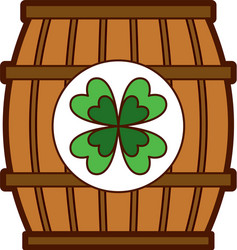 Wooden barrel with clover concept Royalty Free Vector Image