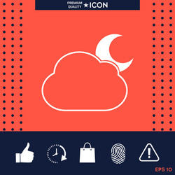 Cloud moon symbol - ico Royalty Free Vector Image