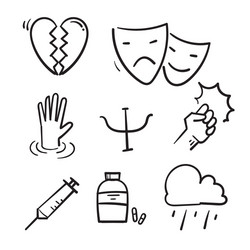 Hand drawn doodle mental health therapy isolated Vector Image