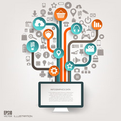 Tree of web design bubbles Royalty Free Vector Image