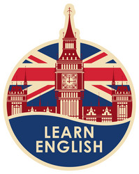 English courses logo concept with british Vector Image