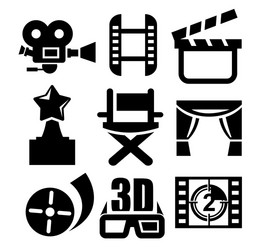 Movie icon set Royalty Free Vector Image - VectorStock