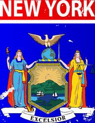 New york flag icons as interstate sign Royalty Free Vector