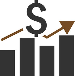 Sales bar chart flat icon Royalty Free Vector Image