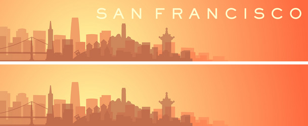 San francisco city skyline silhouette background Vector Image