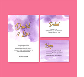 Splash color wedding card design with pink flower Vector Image