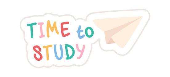 Time to study sticker Royalty Free Vector Image